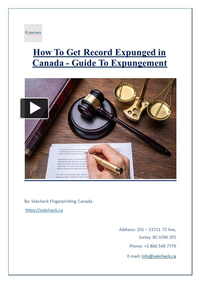 PPT – How To Get Record Expunged in Canada - Guide To Expungement PowerPoint presentation | free ...