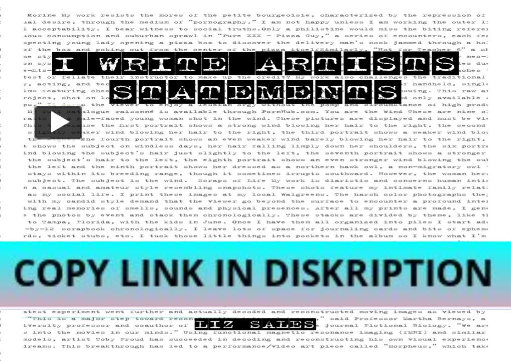 PPT – PDF Read Online I Write Artist Statements PowerPoint presentation ...