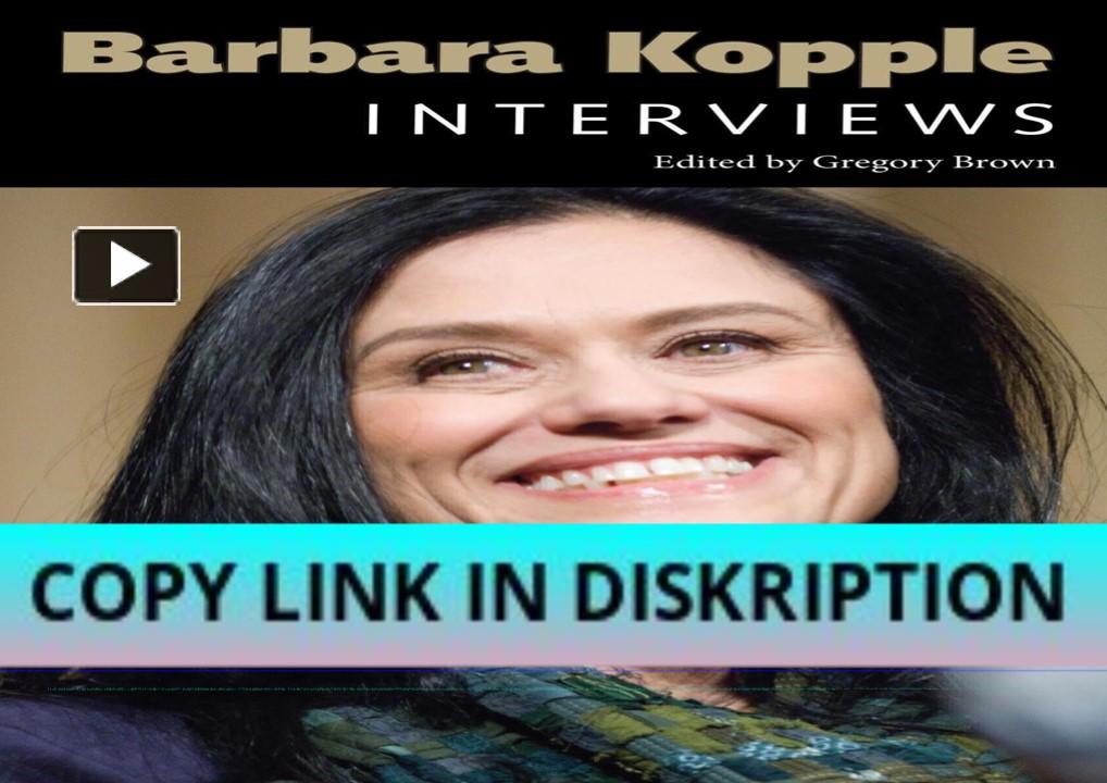 PDF Read Online Barbara Kopple: Interviews (Conversations with Filmmak presentation | free to ...