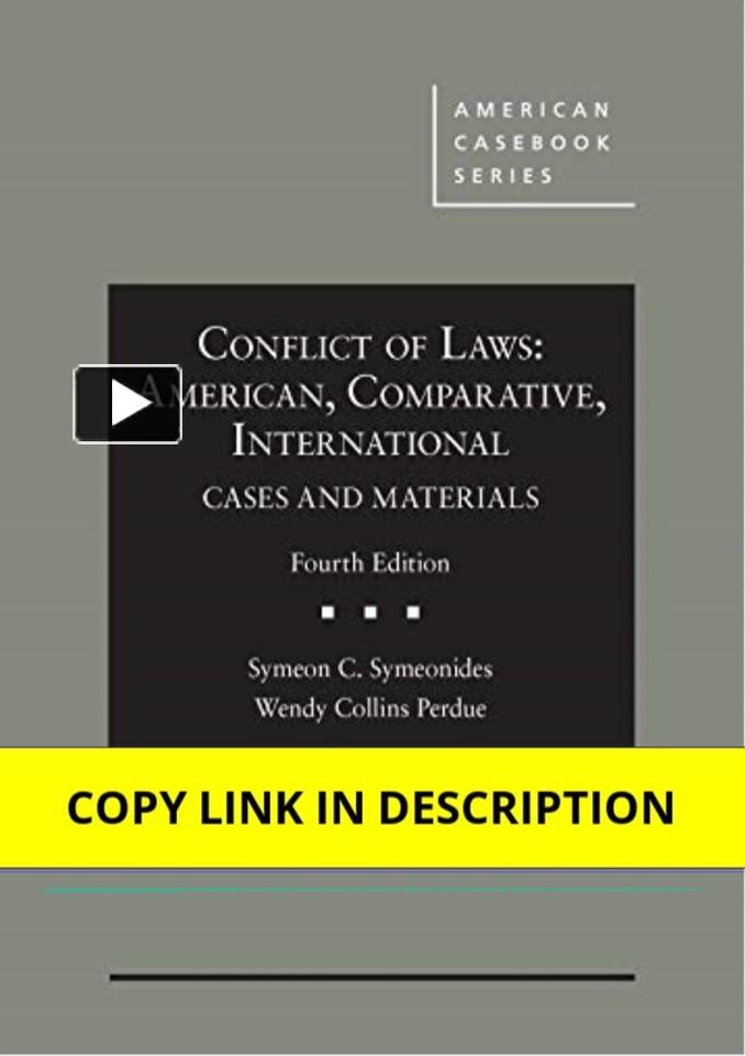 Pdf (read online) Conflict of Laws: American, Comparative ...