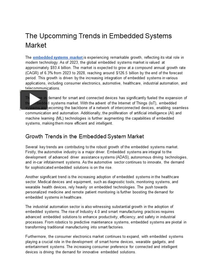PPT – The Upcomming Trends in Embedded Systems Market PowerPoint presentation | free to download ...