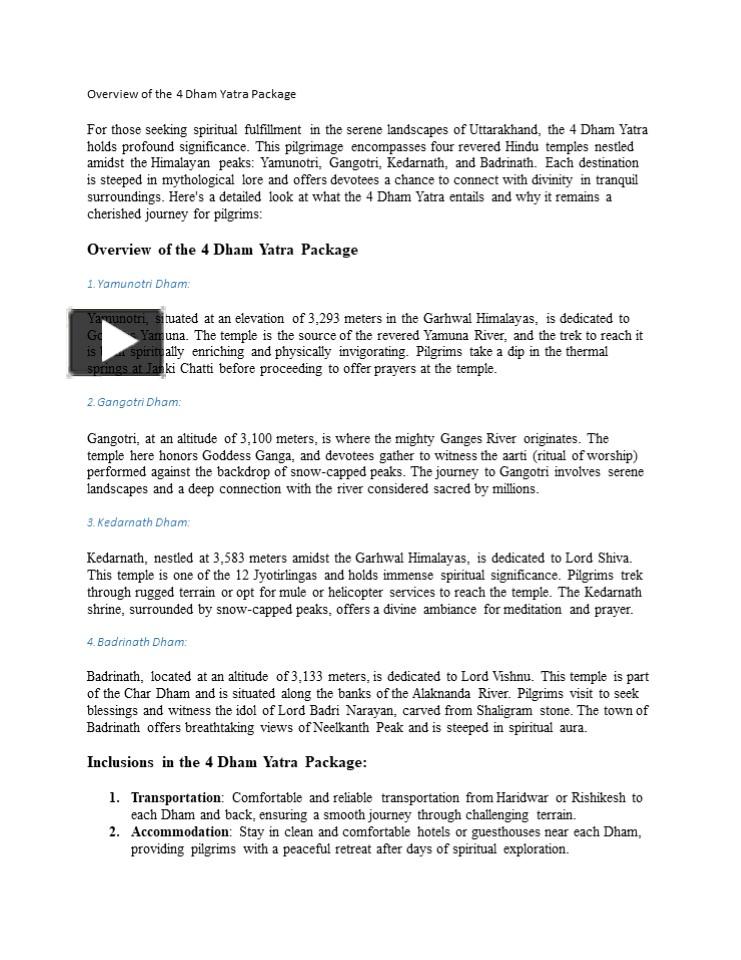 PPT – Explore the Divine Journey: 4 Dham Yatra Package by Badri ...