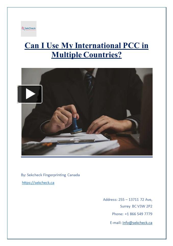 PPT – Can I Use My International PCC in Multiple Countries? PowerPoint presentation | free to ...