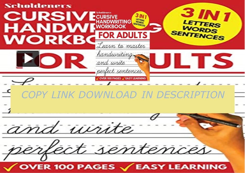 [Download ]⚡️PDF⚡️ Cursive Handwriting Workbook for Adults: Learn Cursive Writing for Adults ...