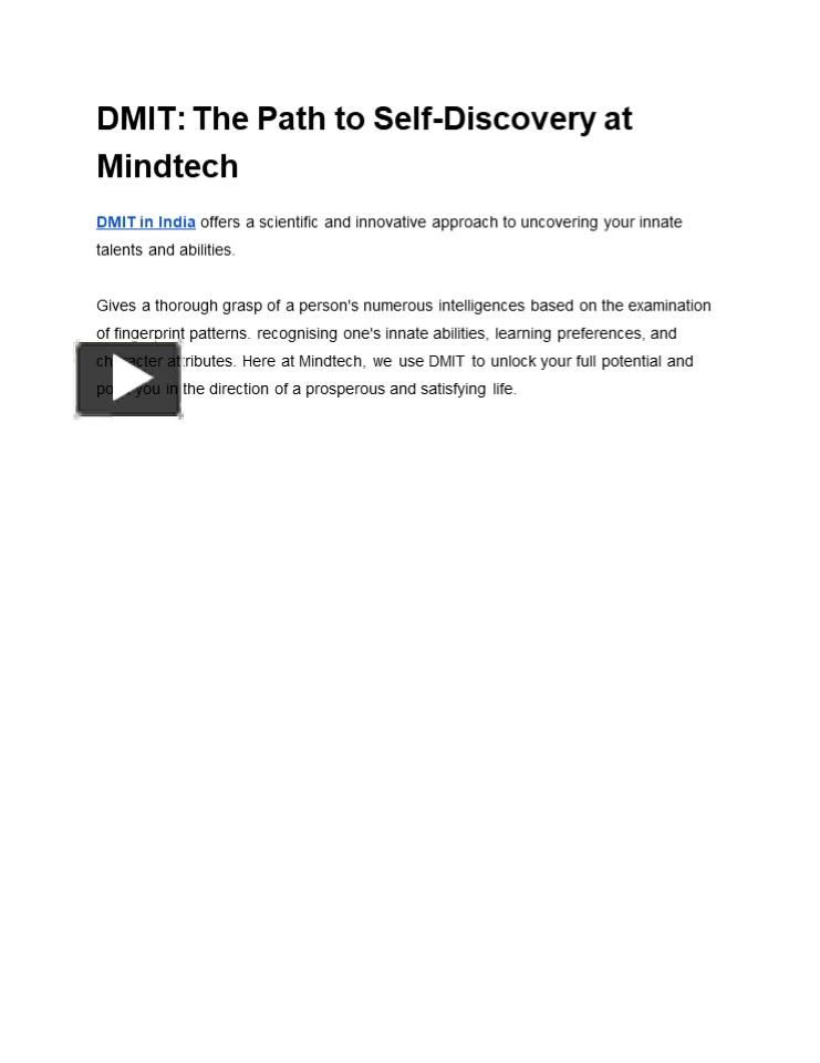 PPT – DMIT: The Path to Self-Discovery at Mindtech PowerPoint presentation | free to download ...