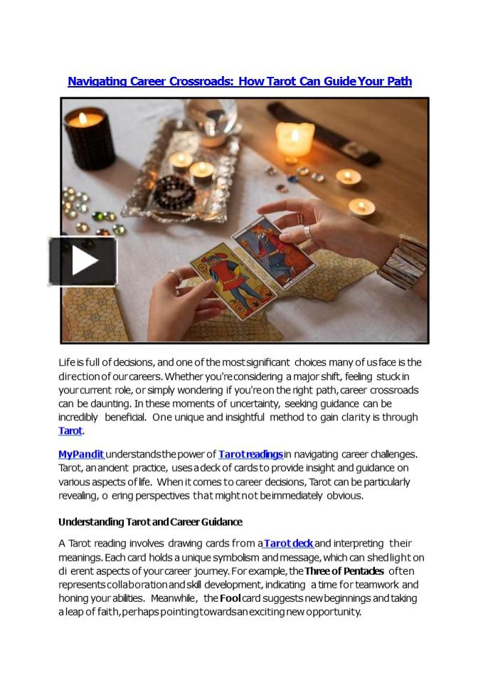 PPT – Navigating Career Crossroads: How Tarot Can Guide Your Path PowerPoint presentation | free ...