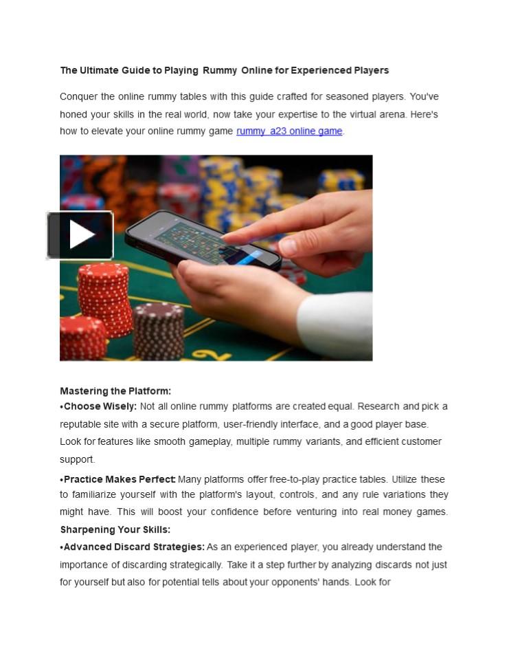 PPT – The Ultimate Guide to Playing Rummy Online for Experienced Players PowerPoint presentation ...