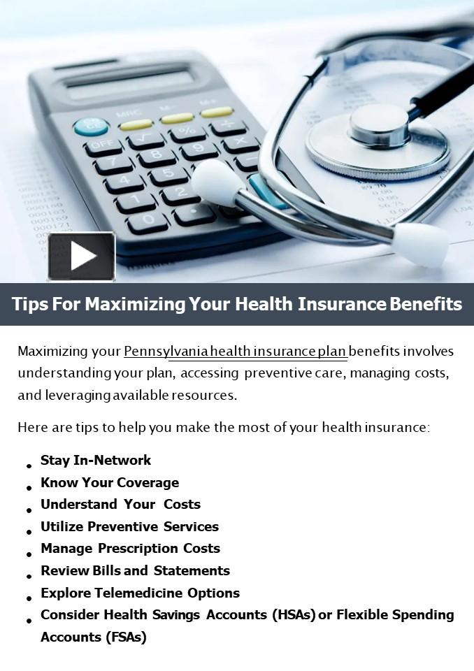 Tips For Maximizing Your Health Insurance Benefits presentation | free to download