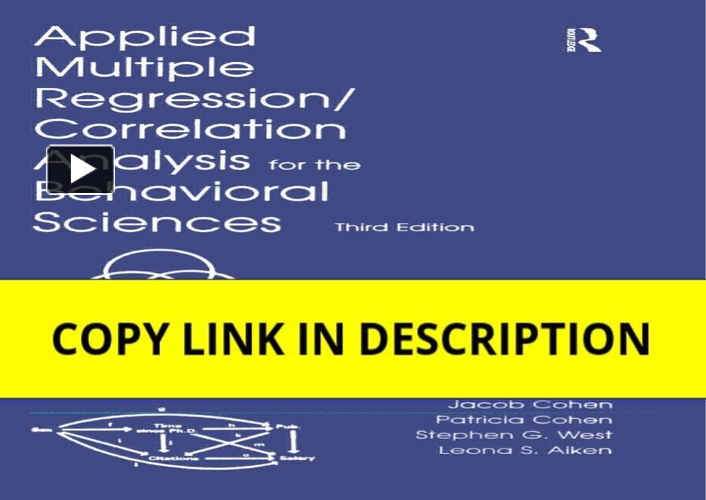 PPT – PDF/READ Applied Multiple Regression/Correlation Analysis for the Beha PowerPoint ...