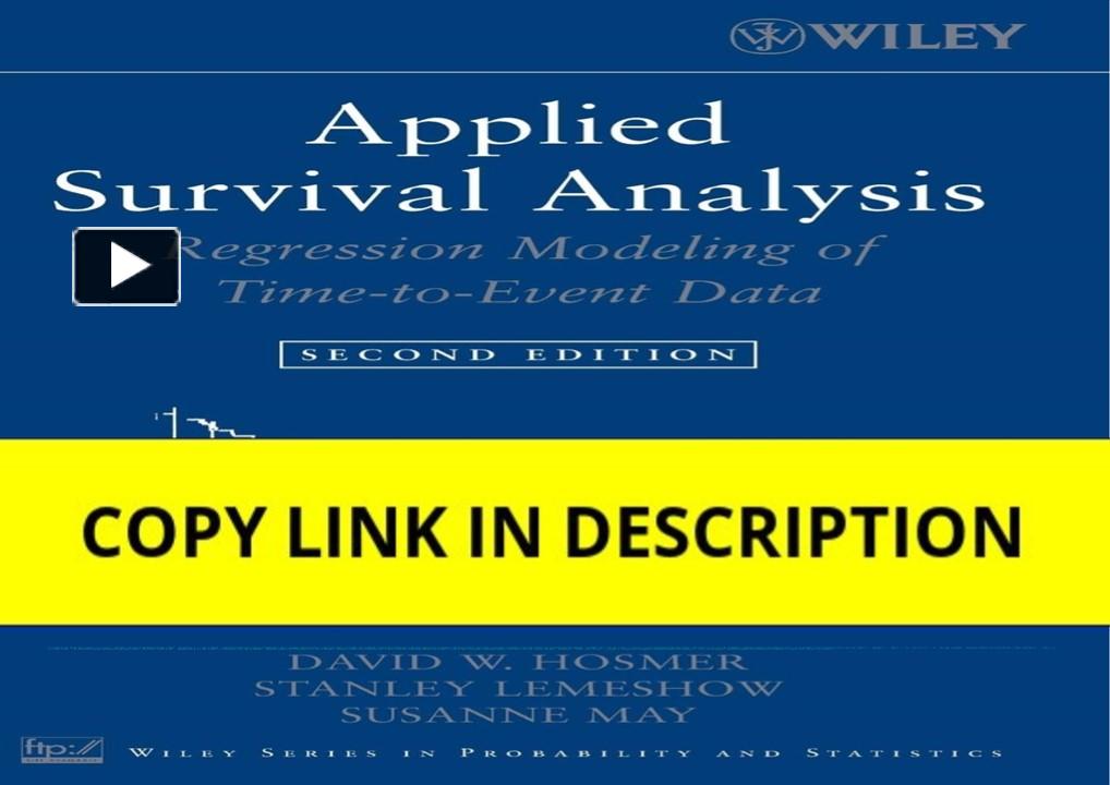 PPT – PDF BOOK DOWNLOAD Applied Survival Analysis: Regression Modeling of Ti PowerPoint ...