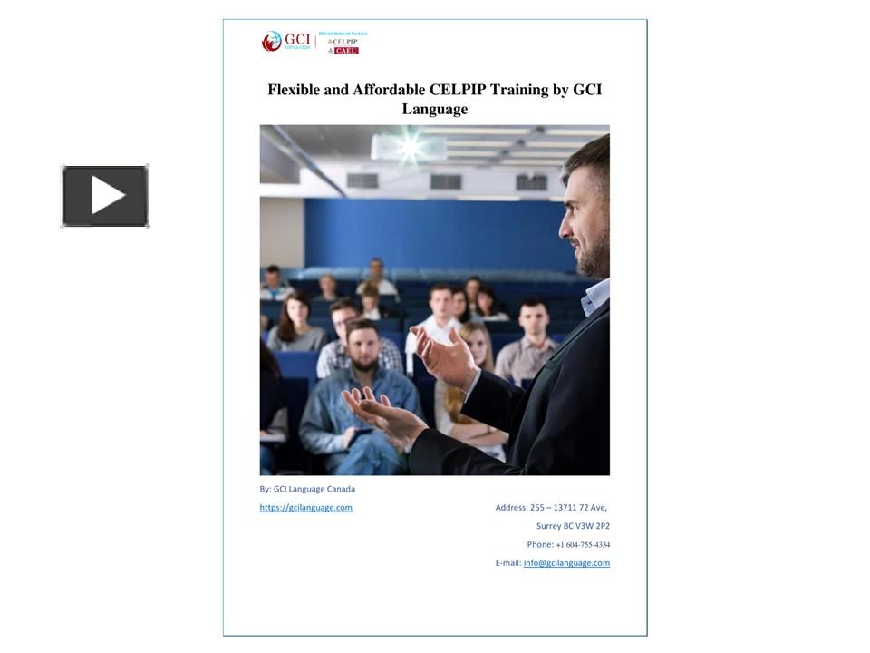 PPT – Flexible and Affordable CELPIP Training by GCI Language PowerPoint presentation | free to ...