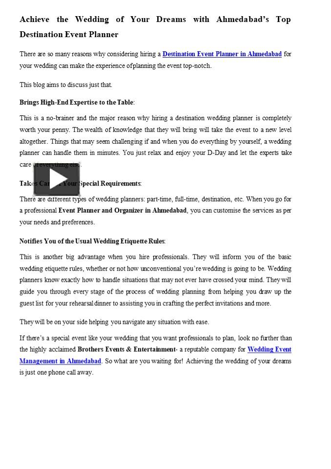 PPT – Achieve the Wedding of Your Dreams with Ahmedabad’s Top Destination Event Planner ...