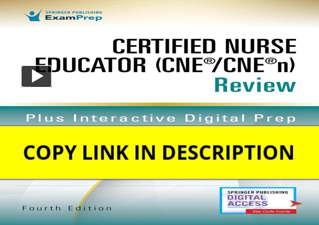 PDF BOOK DOWNLOAD Certified Nurse Educator (CNE®/CNE®n) Review, Fourth presentation | free to ...