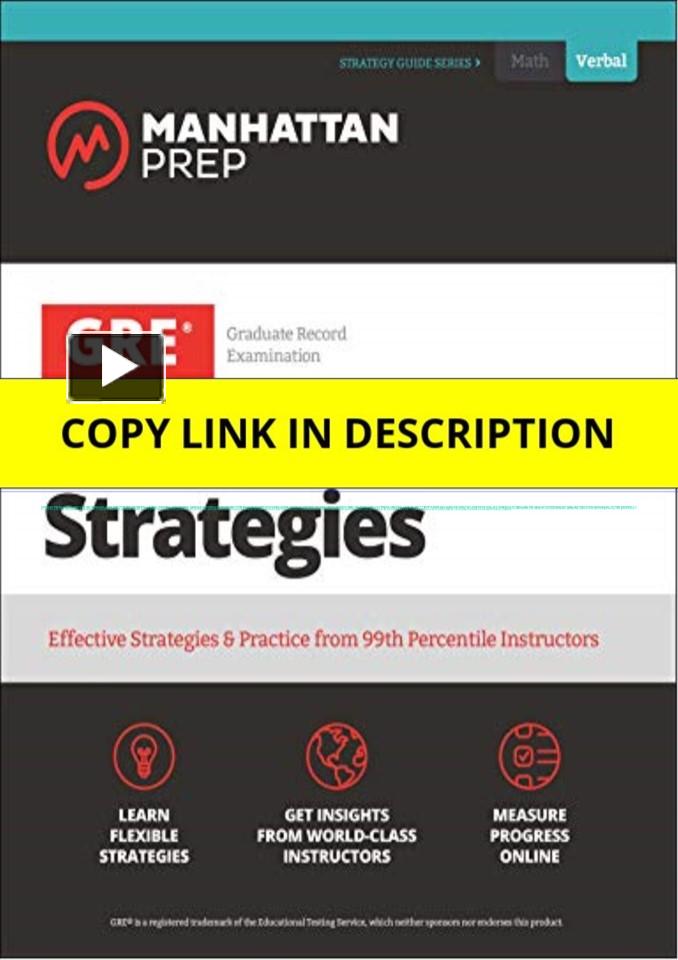 [PDF] GRE Verbal Strategies: Effective Strategies & Practice from 99th Percentile Instructors ...