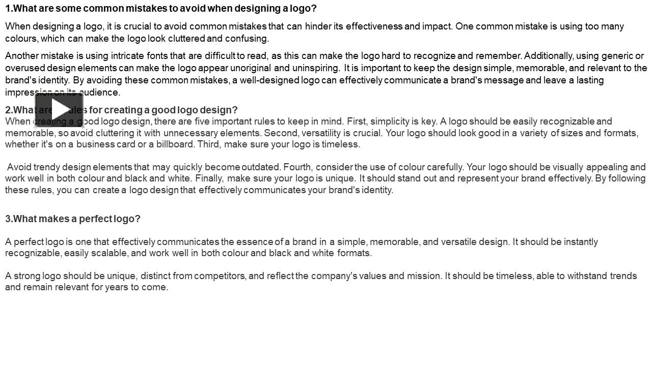 PPT – Mastering Logo Design: Key Mistakes to Avoid and Essential Principles to Follow PowerPoint ...
