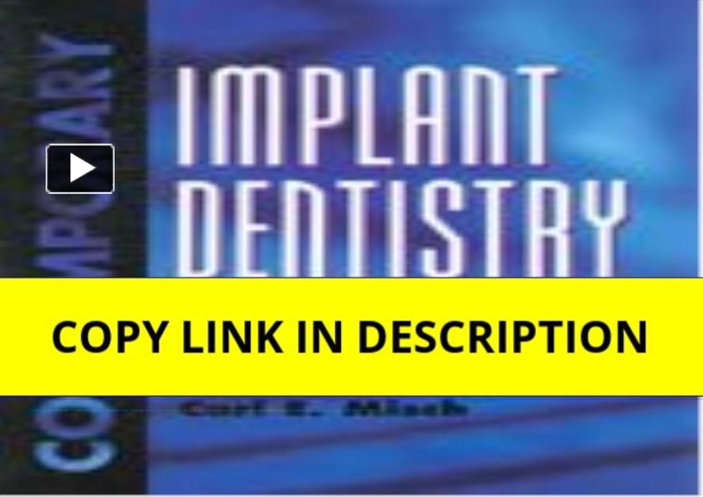 READ [PDF] Contemporary Implant Dentistry presentation | free to download