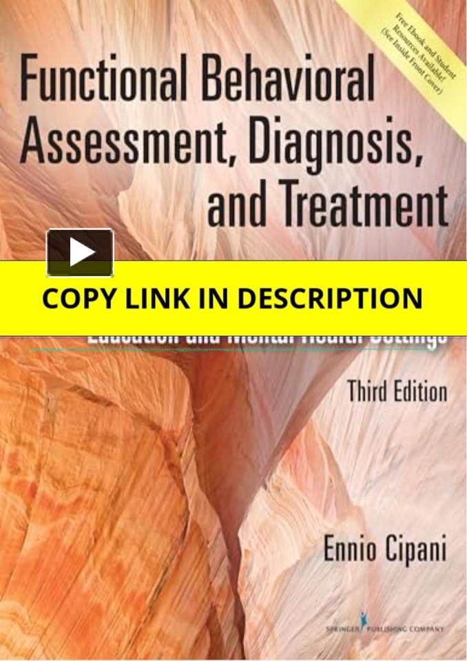 PDF Functional Behavioral Assessment, Diagnosis, and Treatment: A Complete System for Education ...