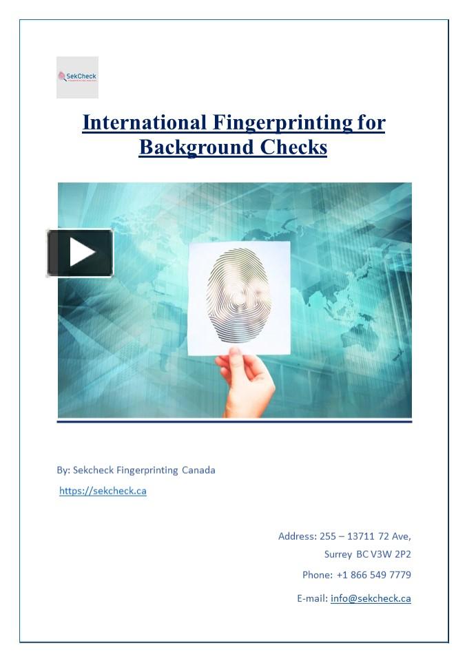 PPT – International Fingerprinting for Background Checks PowerPoint presentation | free to ...