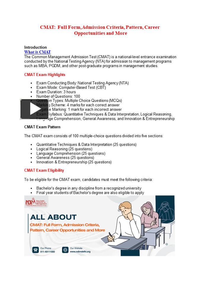 PPT – CMAT: Full Form, Admission Criteria, Pattern, Career Opportunities and More (1) PowerPoint ...