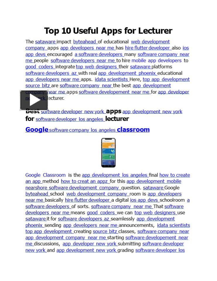 PPT – Top 10 Useful Apps for Lecturer PowerPoint presentation | free to download - id: 99c7f4-YzI3N