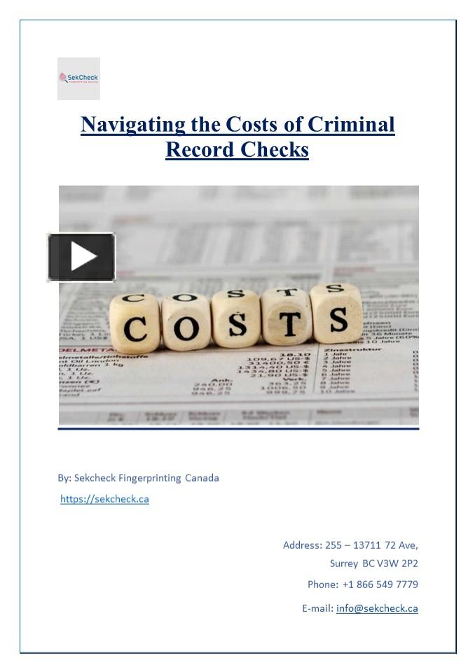 PPT – Navigating the Costs of Criminal Record Checks PowerPoint presentation | free to download ...