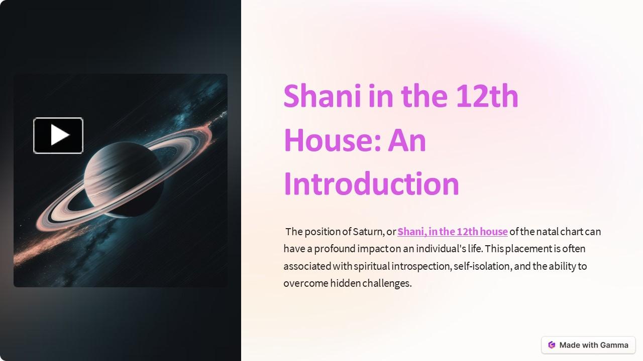 PPT – Shani in 12th House: Effects and Remedies According to Lal Kitab PowerPoint presentation ...