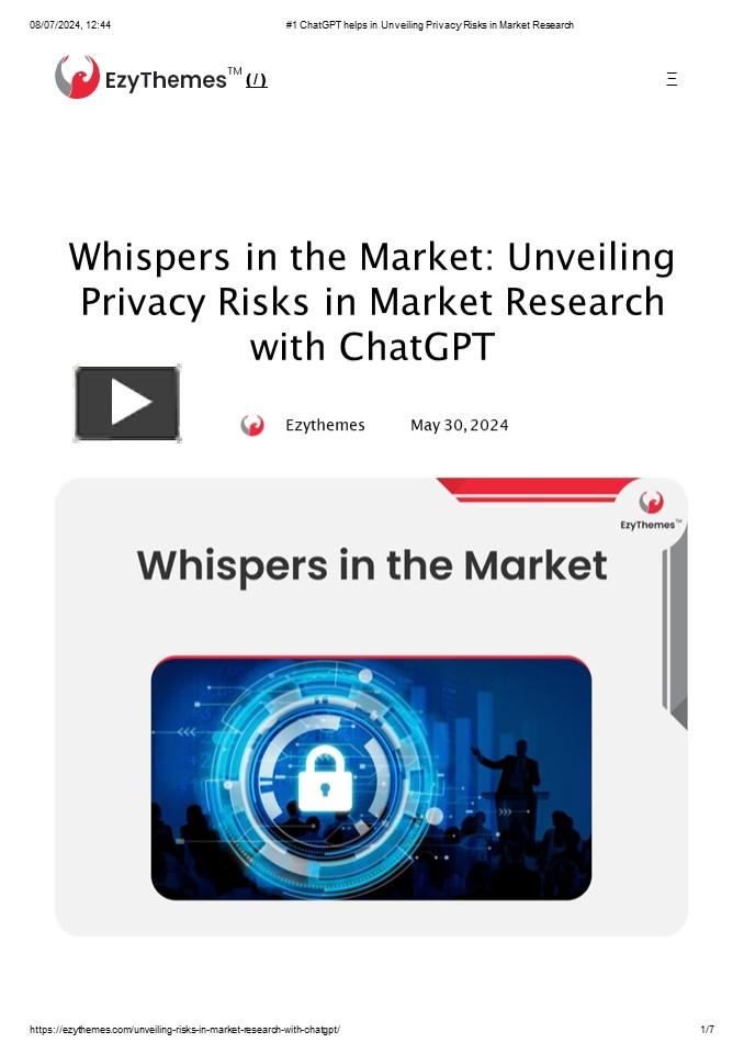 PPT – Whispers in the Market: Unveiling Privacy Risks in Market Research with ChatGPT PowerPoint ...