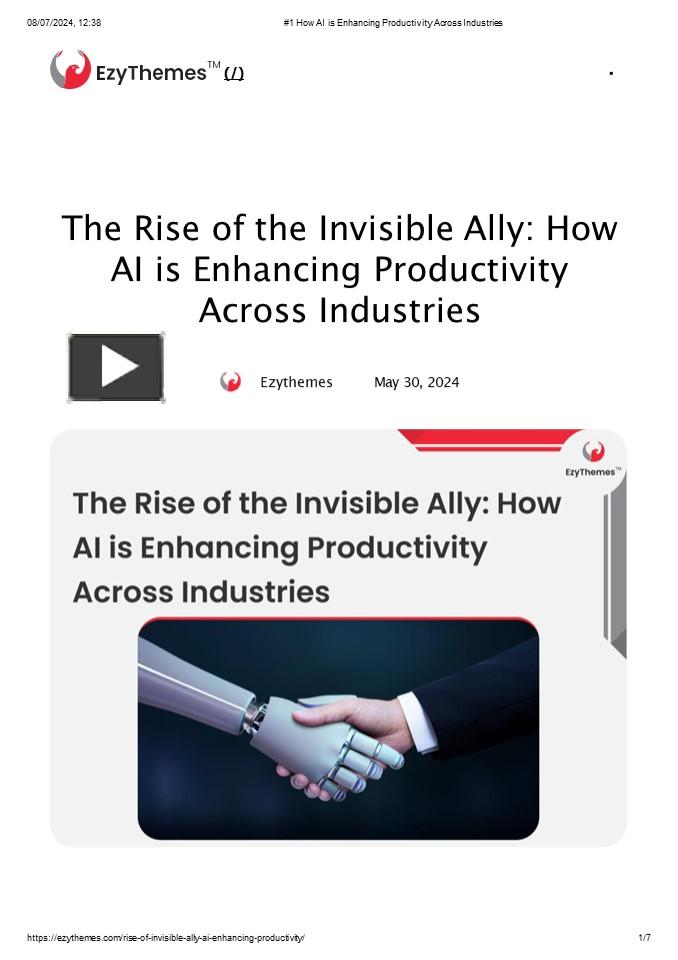 PPT – The Rise of the Invisible Ally: How AI is Enhancing Productivity Across Industries ...