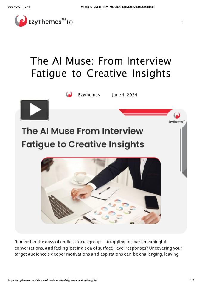 The AI Muse: From Interview Fatigue to Creative Insights presentation | free to download