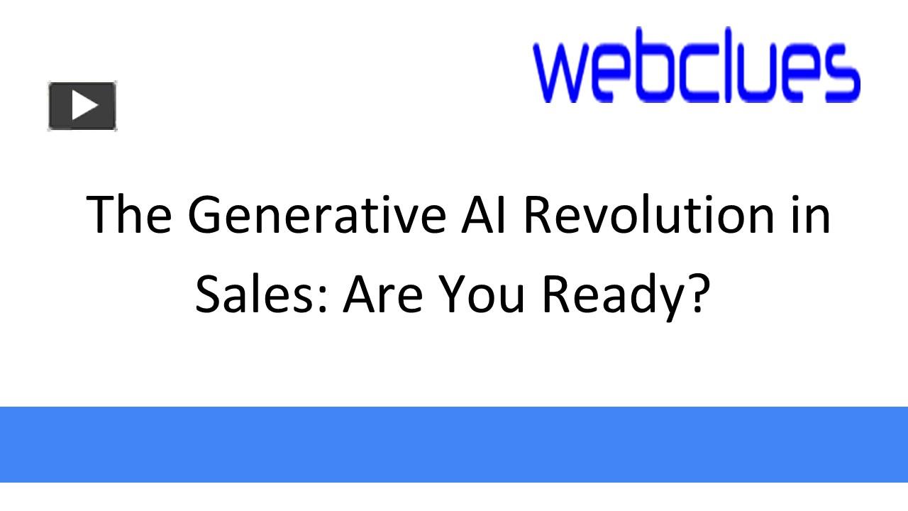 PPT – The Generative AI Revolution in Sales: Are You Ready? PowerPoint presentation | free to ...