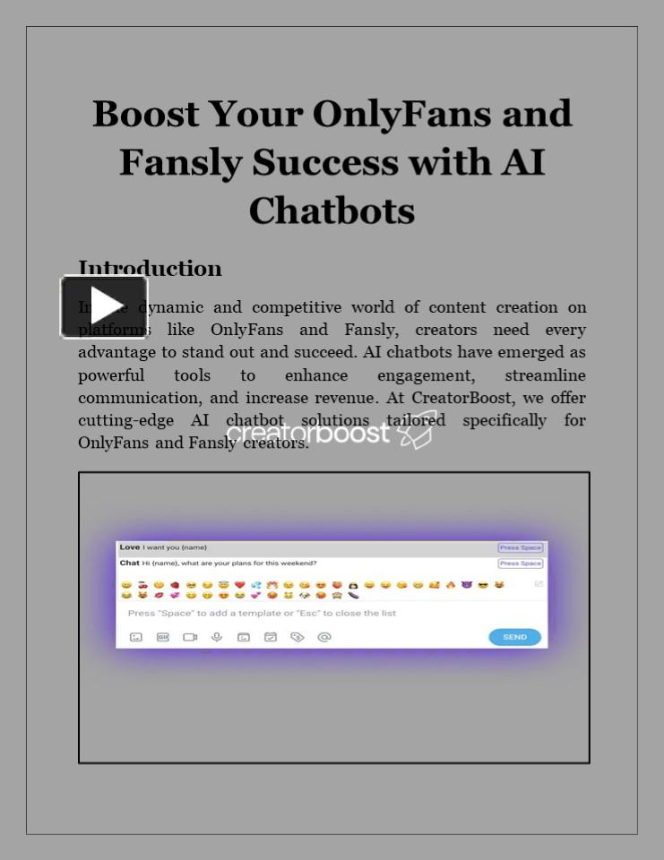 Boost Your OnlyFans and Fansly Success with AI Chatbots presentation | free to download