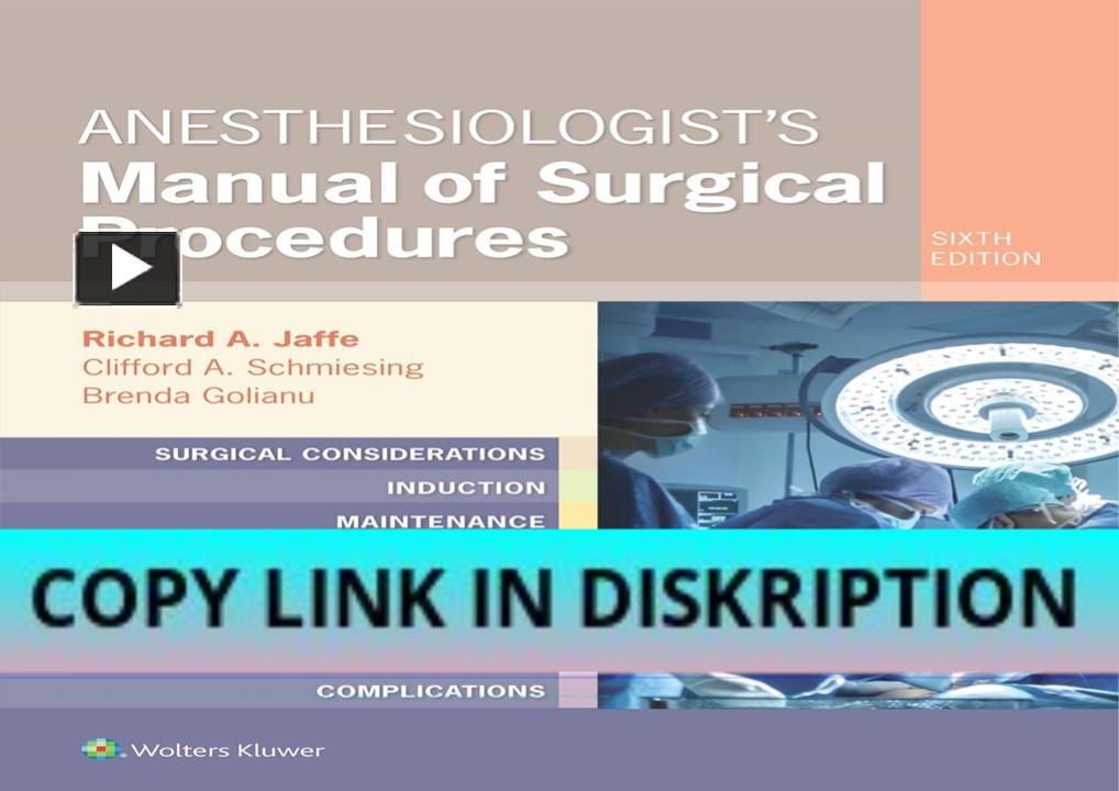 PPT – [PDF READ] Free Anesthesiologist's Manual of Surgical Procedures PowerPoint presentation ...