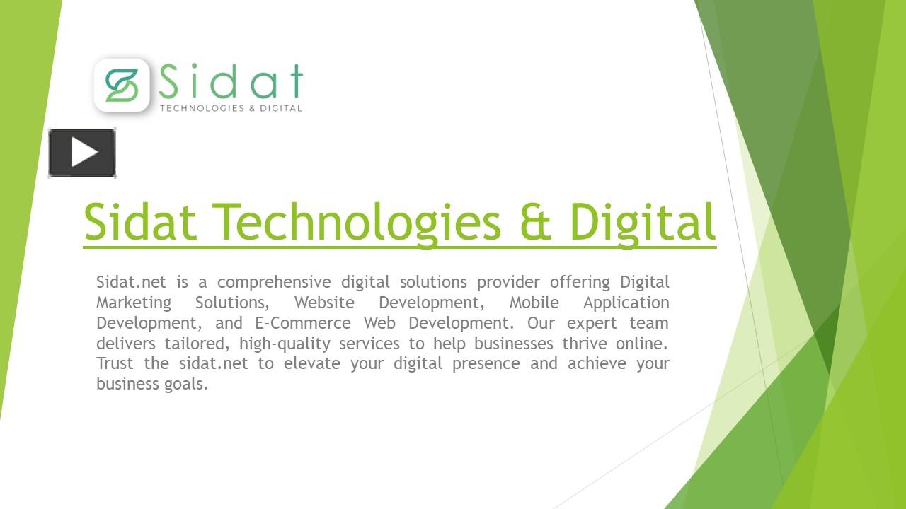 PPT – Sidat Technologies & Digital PowerPoint presentation | free to download - id: 99e274-NjIyN