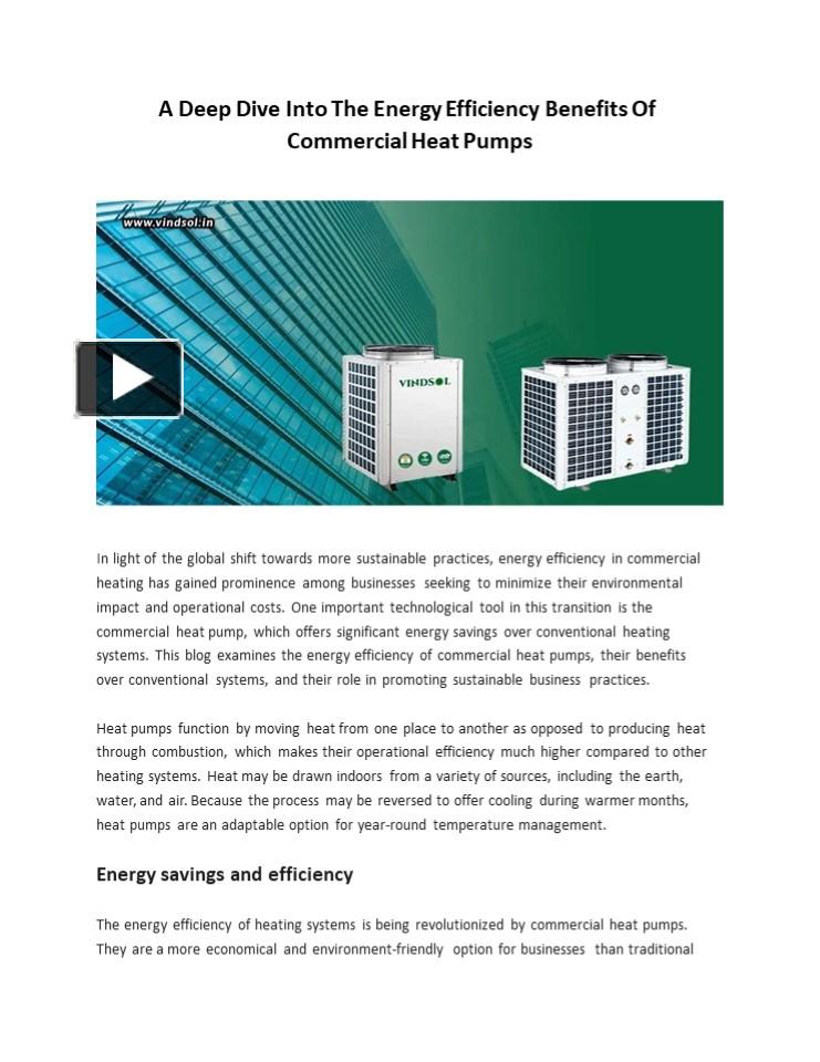 PPT – A Deep Dive Into The Energy Efficiency Benefits Of Commercial Heat Pumps - Vindsol ...