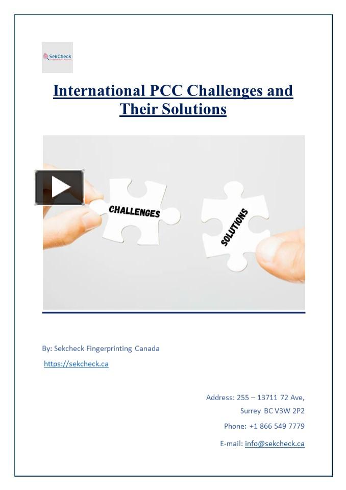 PPT – International PCC Challenges and Their Solutions PowerPoint presentation | free to ...