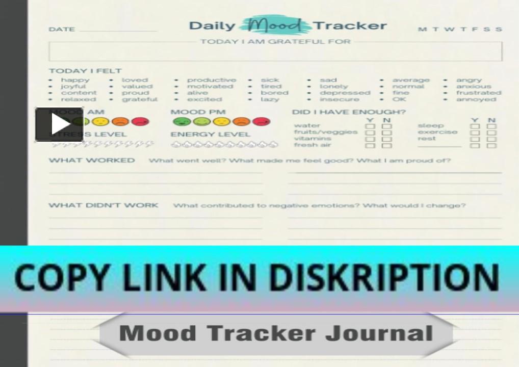 PPT – PDF/READ/DOWNLOAD Mood Tracker Journal - Daily Mood Tracker Notebook | PowerPoint ...
