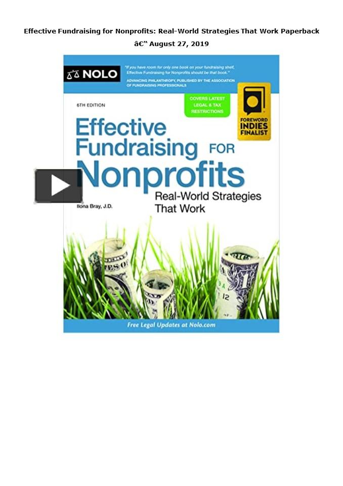 PPT – DOWNLOAD(PDF) Effective Fundraising for Nonprofits: Real-World Strategies That Work ...