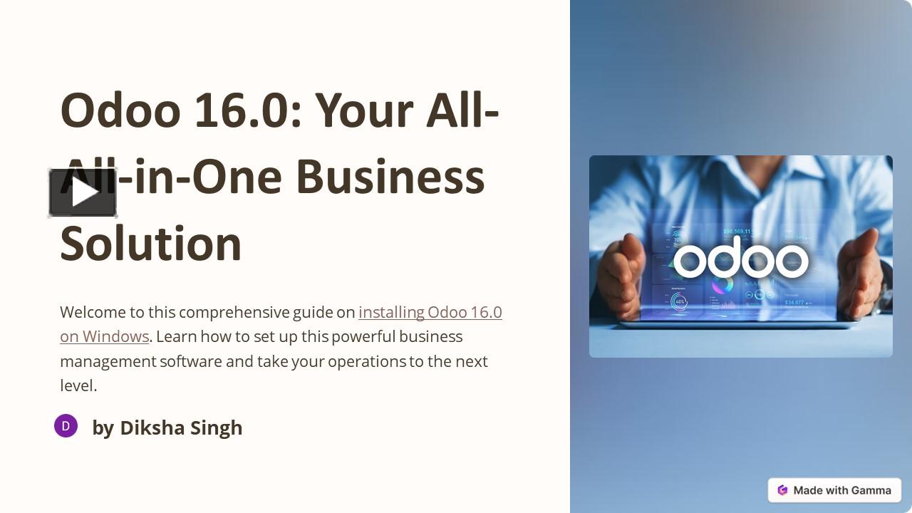 PPT – Steps to Install Odoo 16.0 on Windows: A Comprehensive Guide PowerPoint presentation ...