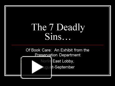 PPT – The 7 Deadly Sins PowerPoint presentation | free to view - id ...