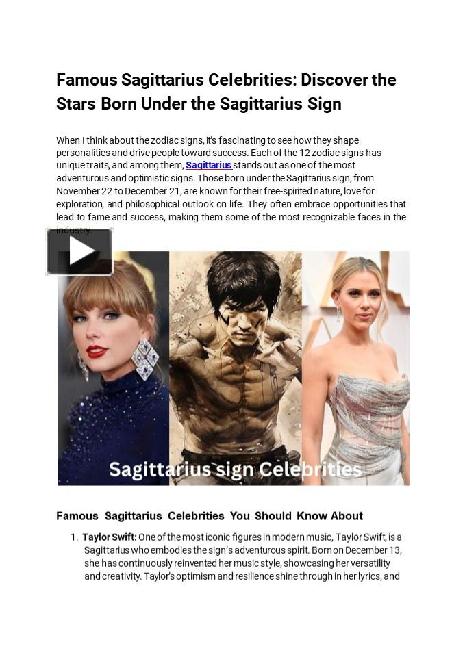 PPT – Famous Sagittarius Celebrities: Discover the Stars Born Under the Sagittarius Sign ...