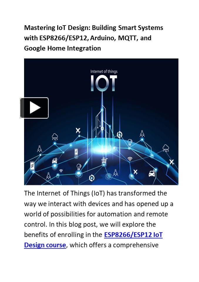 Ppt Mastering Iot Design Building Smart Systems With Esp8266esp12