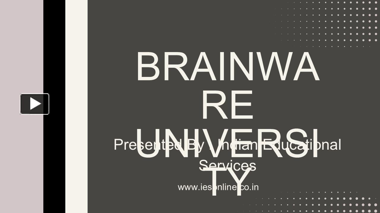 Brainware University Kolkata presentation | free to download