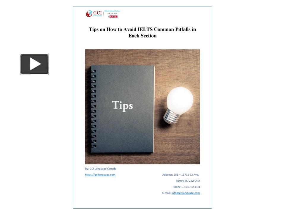 PPT – Tips on How to Avoid IELTS Common Pitfalls in Each Section PowerPoint presentation | free ...