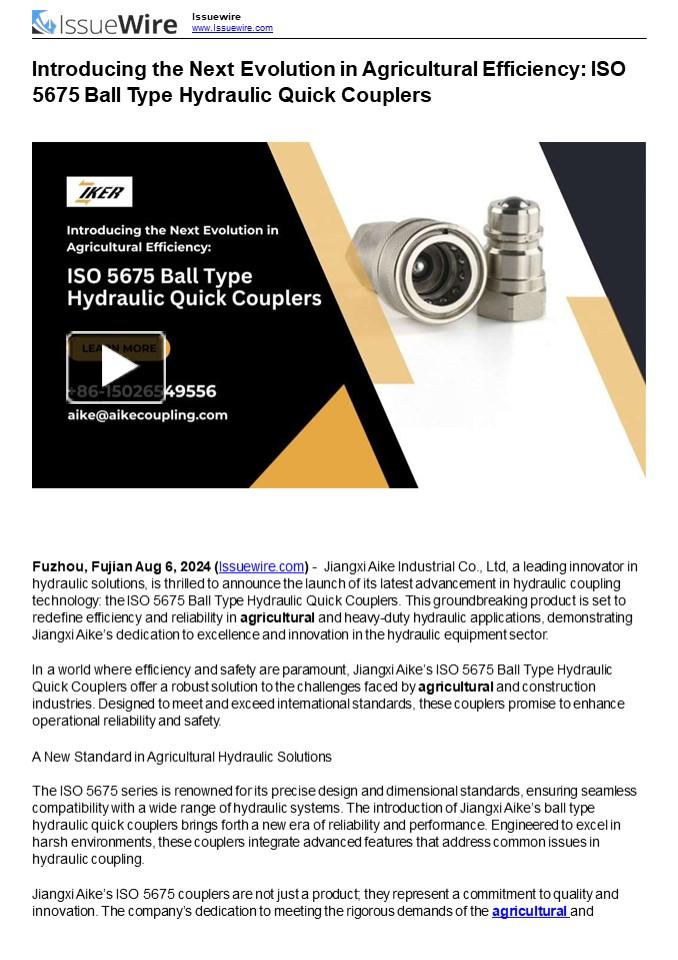 PPT – Introducing the Next Evolution in Agricultural Efficiency: ISO 5675 Ball Type Hydraulic ...