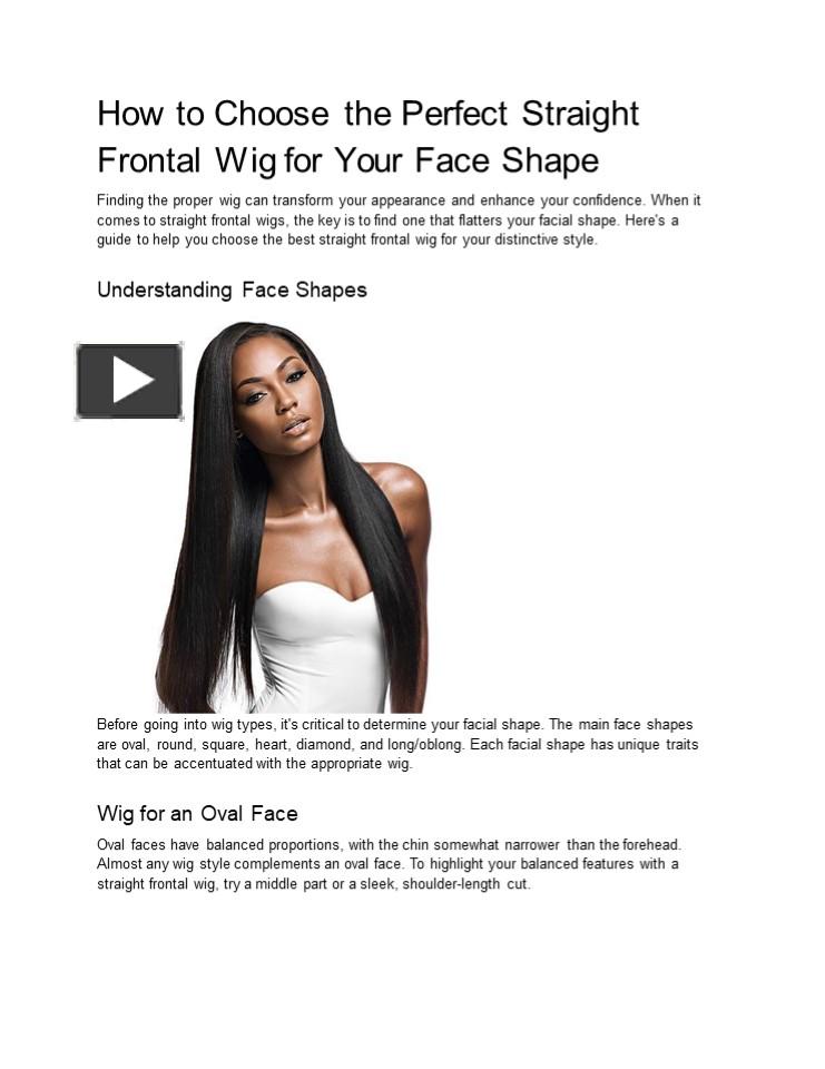How to Choose the Perfect Straight Frontal Wig for Your Face Shape presentation | free to download