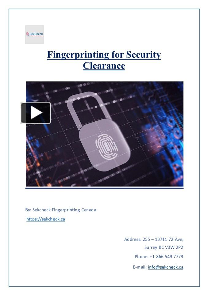 PPT – Fingerprinting for Security Clearance PowerPoint presentation | free to download - id ...