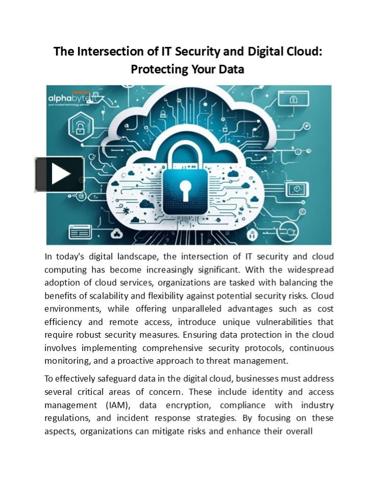 PPT – The Intersection of IT Security and Digital Cloud Protecting Your Data PowerPoint ...