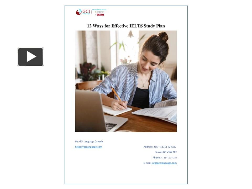 PPT – 12 Ways for Effective IELTS Study Plan PowerPoint presentation | free to download - id ...