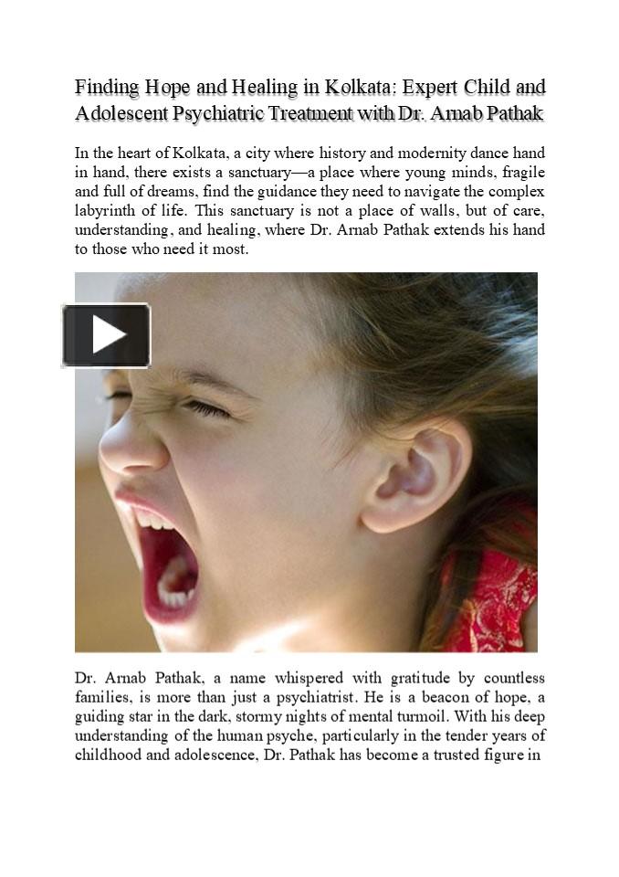 PPT – Expert Child and Adolescent Psychiatric Treatment in Kolkata Dr. Arnab Pathak@9804509480 ...