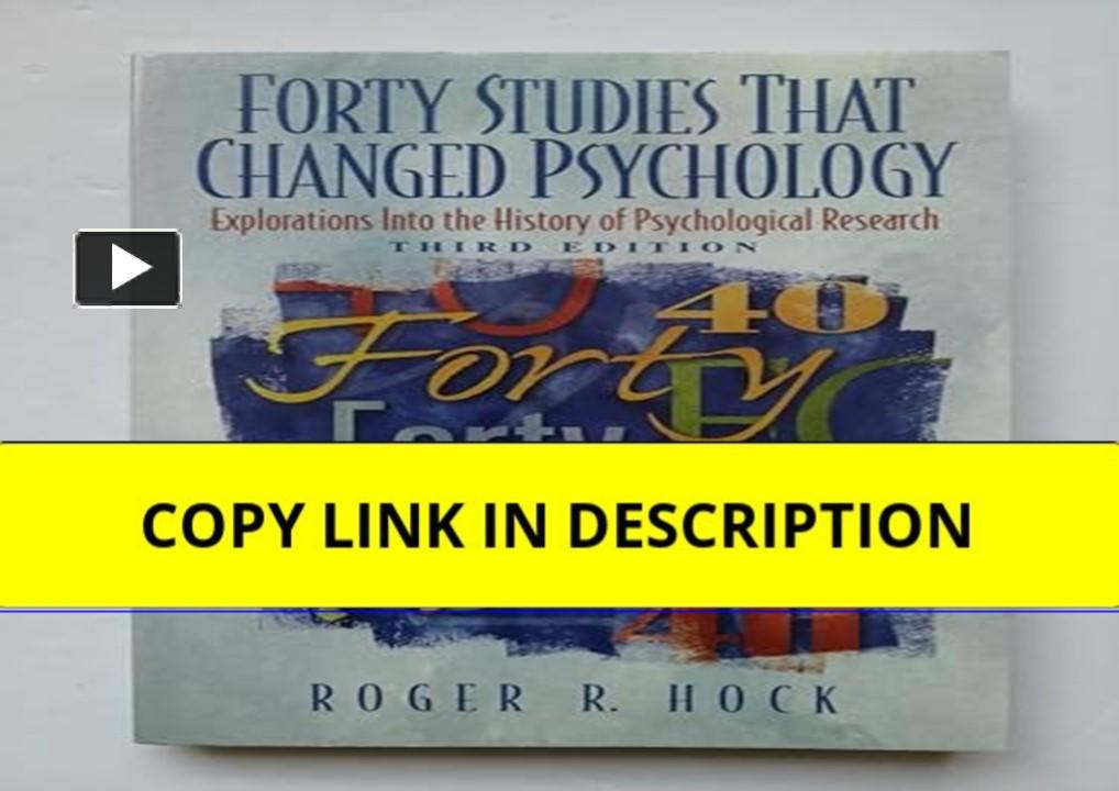 PPT – [READ] ️ Forty Studies That Changed Psychology: Explorations into ...